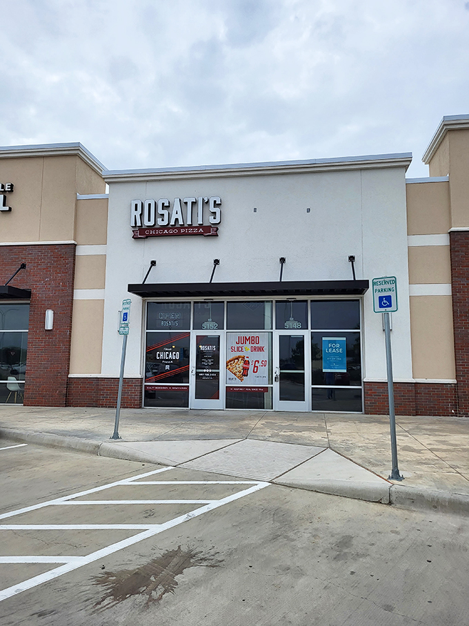 Rosati's: Where deep-dish dreams come true! This unassuming storefront hides a cheesy paradise that'll make you forget you're in Texas.