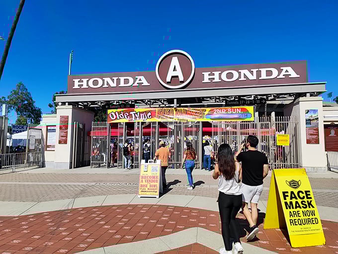 Sunshades and smiles: The Rose Bowl Flea Market brings out the early birds and deal-seekers in droves. 
