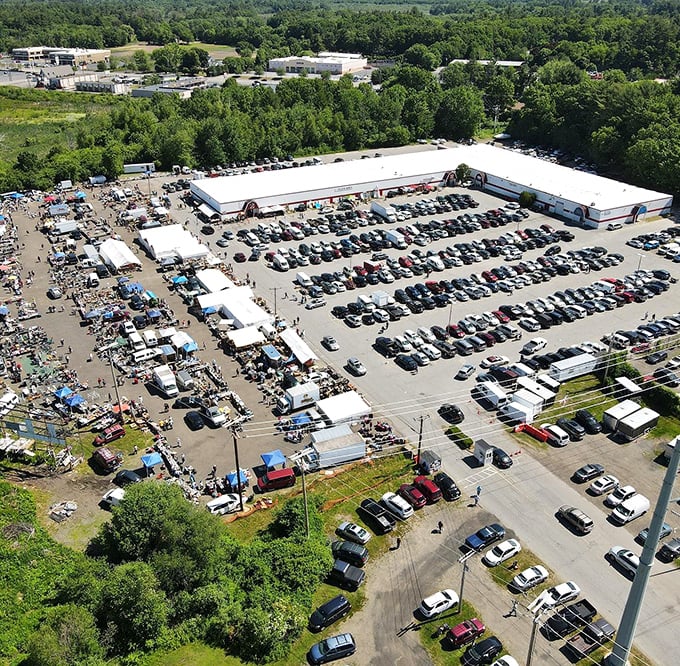 From above, it's a sea of cars and canopies. Down here? It's treasure island, folks &ndash; X marks the spot everywhere!