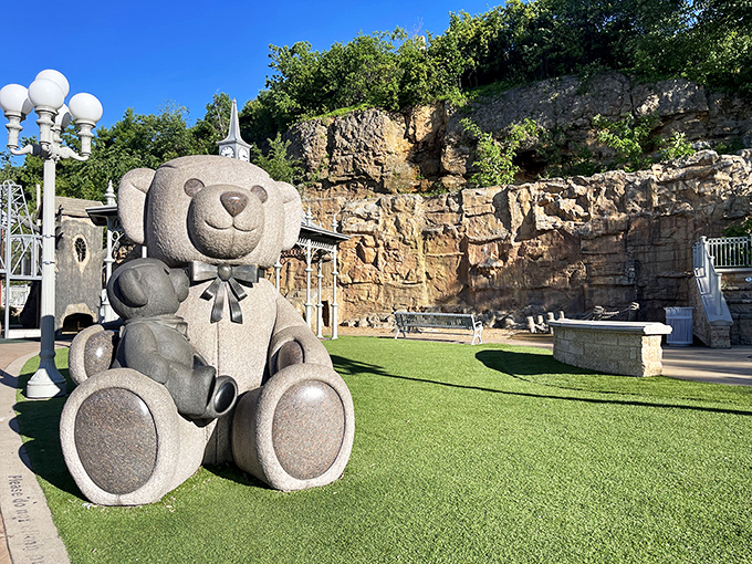 Honey, I shrunk the kids! Or did this teddy grow? Either way, it's a bear-y big adventure waiting to happen.