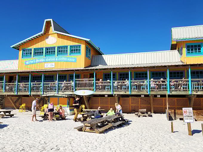 Beach vibes and seafood dreams: The Back Porch invites you to dig your toes in the sand while savoring ocean delights.