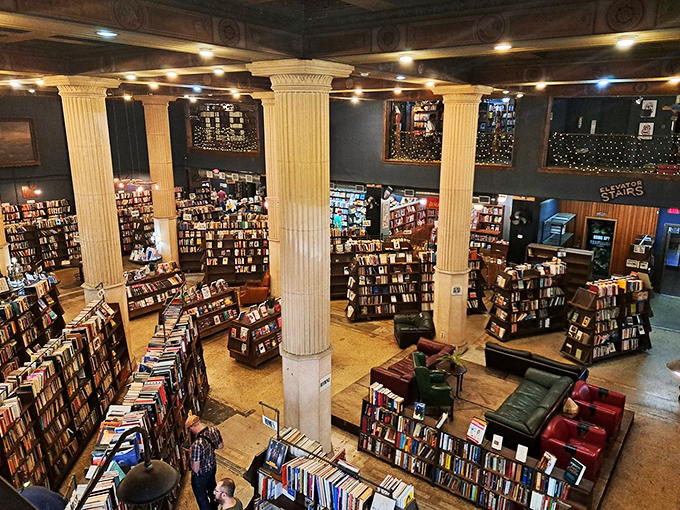Columns of knowledge! This bookstore's architecture is as captivating as its collection. Bet Hemingway never wrote in a place this grand.