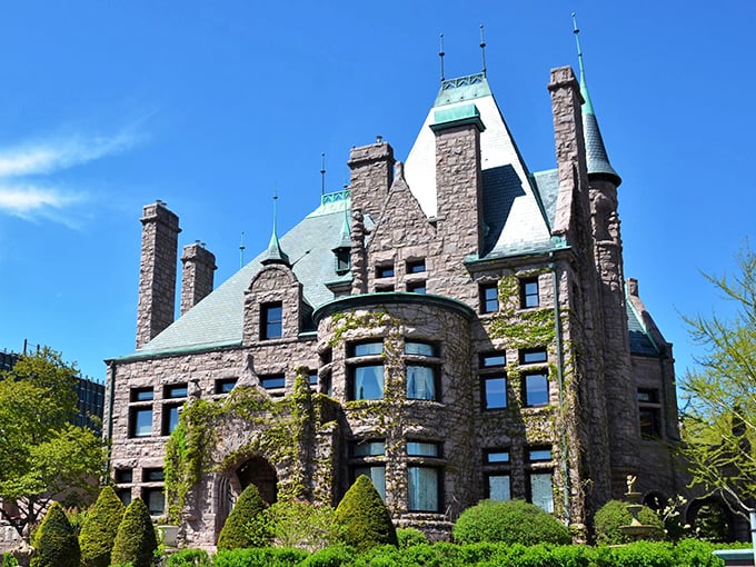 "Who needs a time machine?" Step into the Van Dusen Mansion and you're instantly transported to the Gilded Age. Those turrets mean business!