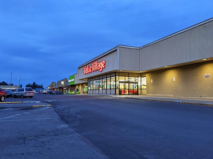 Bright lights, big savings! Value Village's neon sign is the North Star for frugal fashionistas and deal-seeking divas.