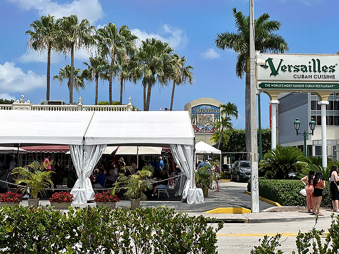 Palm trees and Cuban sandwiches: a match made in Miami heaven. Versailles isn't just a restaurant; it's a time machine to Havana's golden age.