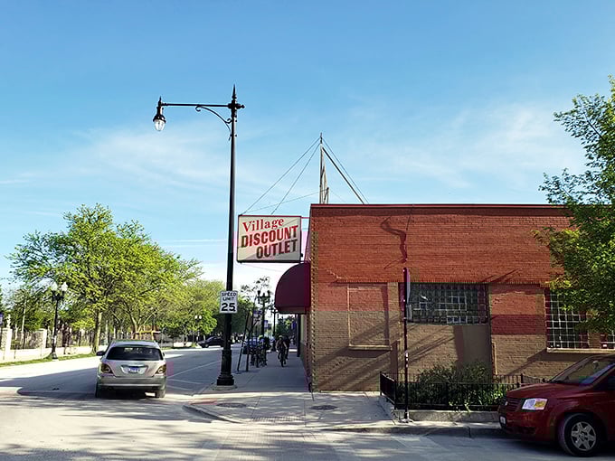 Bargain hunters, assemble! This Village Discount Outlet is like a department store that time forgot, brimming with potential style revivals.