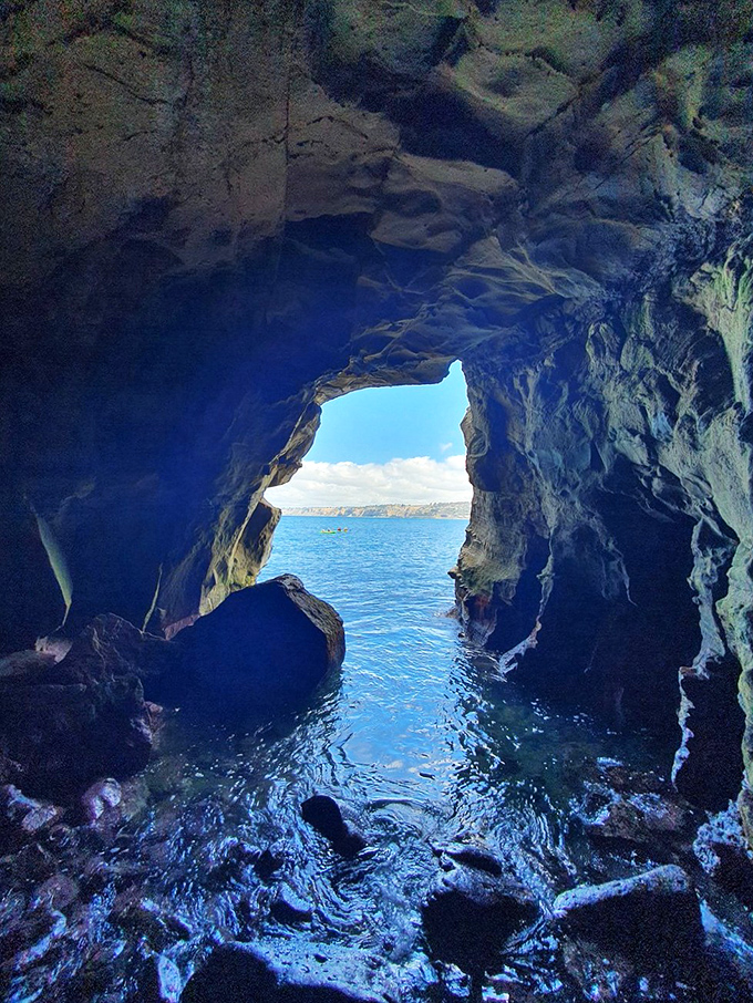Nature's own IMAX screen: The cave's mouth frames a view so breathtaking, it makes 3D movies look like flip books.