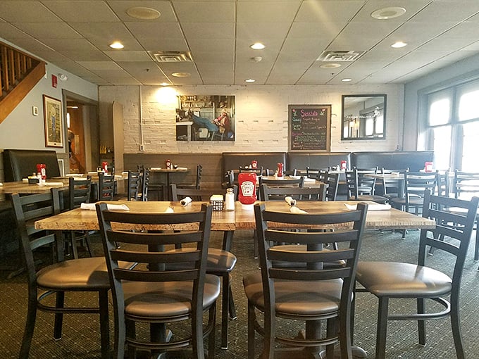 Step into a time machine disguised as a dining room. Rustler's interior whispers tales of countless satisfied diners, while promising your own memorable feast.