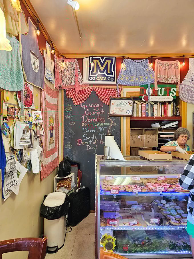 Step inside and travel back in time. This cozy interior is part grandma's kitchen, part local museum, and 100% delicious.