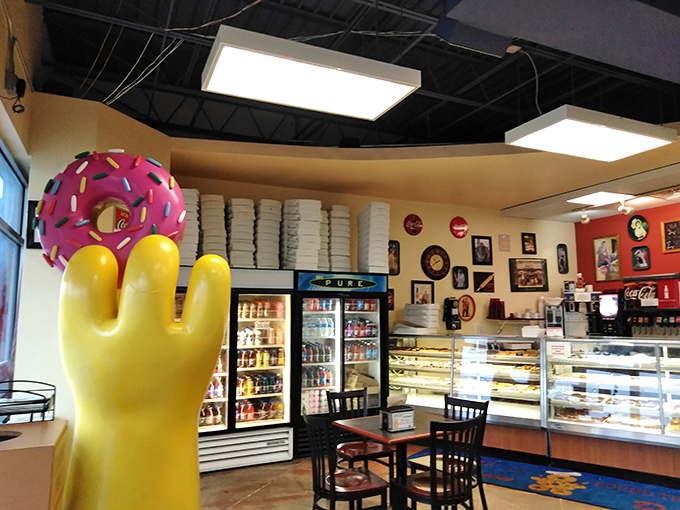 Step into a world where calories don't count. This whimsical interior, complete with a giant donut statue, is like Willy Wonka's factory for grown-ups.