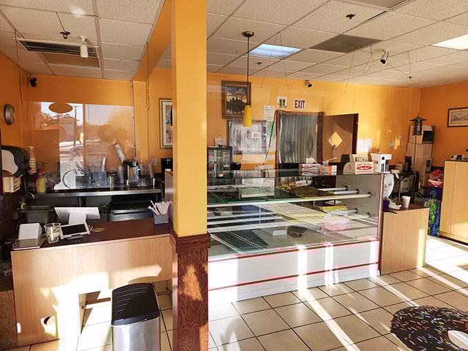 Step into a sunny slice of heaven. Ruby Donut's warm, inviting interior is like a hug for your soul – and your taste buds.