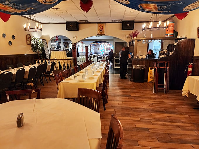 Step into Oma's living room &ndash; if Oma could host a small village. Warm wood, crisp linens, and the promise of hearty meals await.