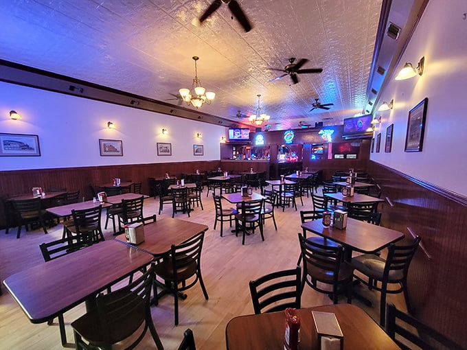 Step into a time machine disguised as a tavern. Rip's interior whispers tales of countless satisfied diners and finger-lickin' good times.