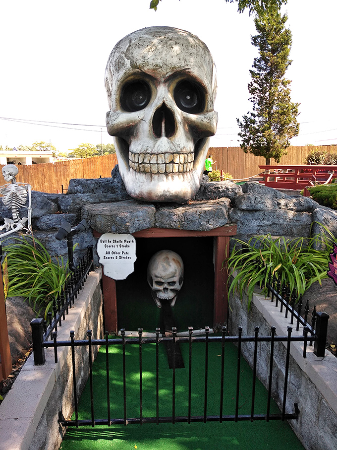 "Putting your way through a graveyard? This mini-golf course gives 'hole in one' a whole new meaning!"