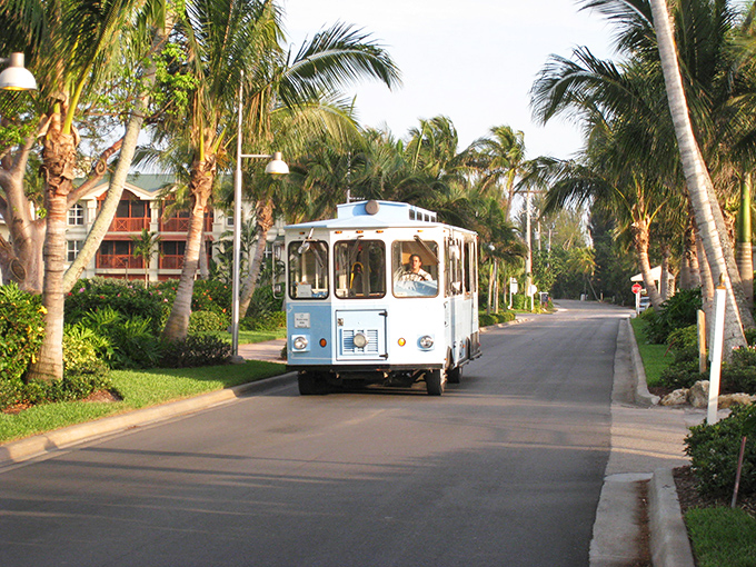 All aboard the Captiva Cruiser! This charming trolley is like a tropical time machine, whisking you through palm-lined streets to your next island adventure.