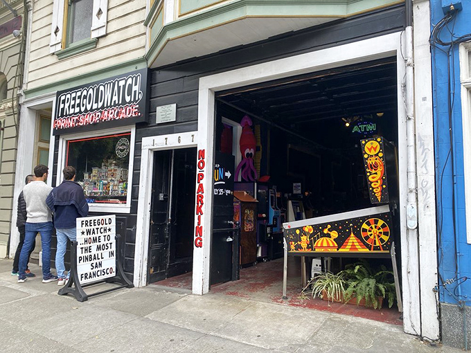 Open sesame! This unassuming entrance is your portal to a world where quarters are king and high scores reign supreme.