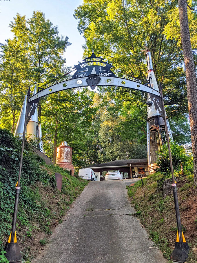 "Forgotten but not gone, this weathered marker whispers tales of the past. Even in decay, it's got character to spare!"