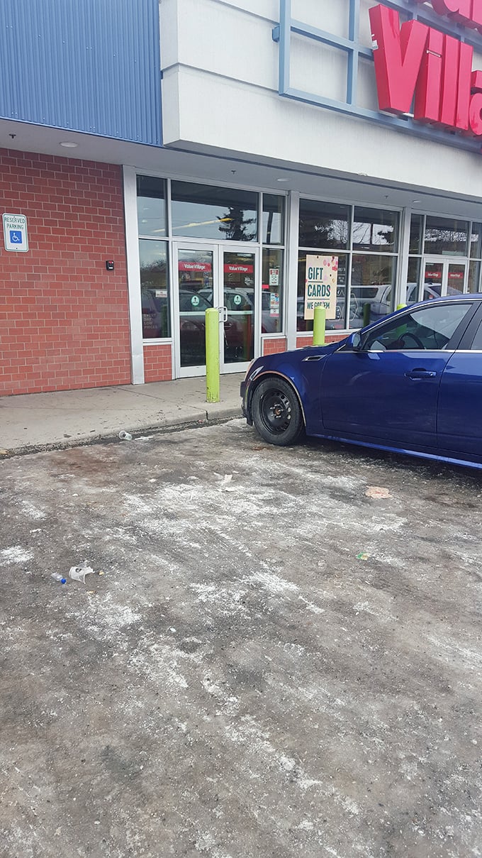 Step right up to the bargain bonanza! Value Village's entrance is your portal to a world of secondhand wonders.