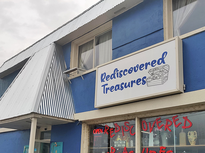 The blue facade beckons like a siren song to bargain hunters. Who needs a pot of gold when you've got a building full of treasures?
