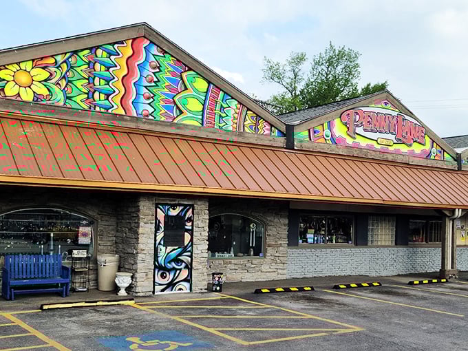 Flower power meets architectural prowess. This groovy facade is like a tie-dye shirt come to life, beckoning free spirits and curious souls alike.
