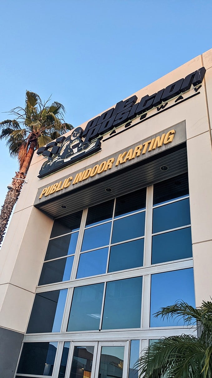 Welcome to the temple of torque! This fa&ccedil;ade promises thrills faster than you can say "zero to sixty."
