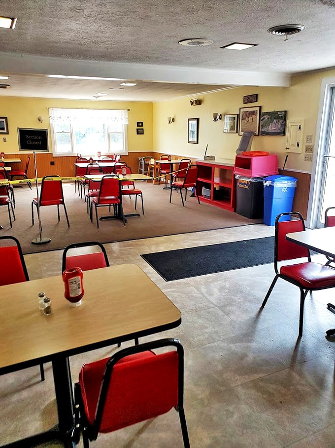 Step into a time capsule of comfort. Red vinyl chairs and formica tables set the stage for a feast of nostalgia and flavor.