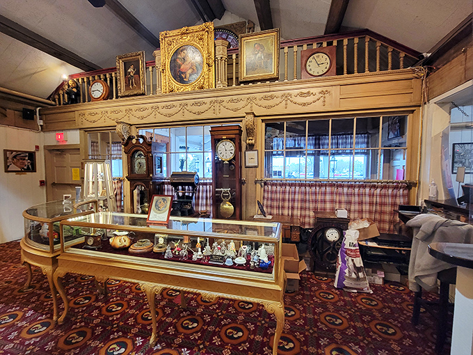 Step into a time capsule of Americana. This eclectic interior is where Norman Rockwell meets your quirky great-aunt's living room.