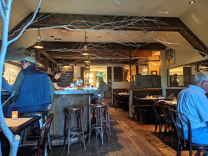 Step inside and let the branches above transport you to an enchanted forest feast. It's like dining in a Grimm's fairy tale, minus the wicked witch. 