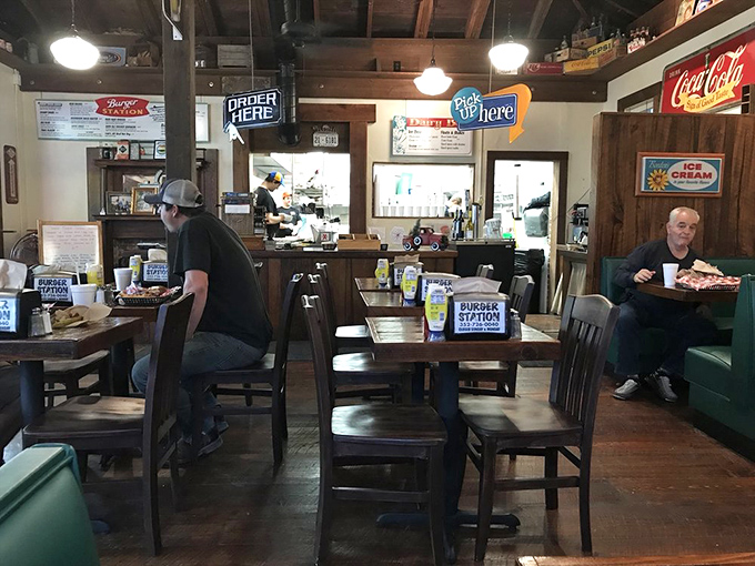 Step inside and feel the nostalgia wash over you. This isn't just a meal; it's a time machine with extra cheese.