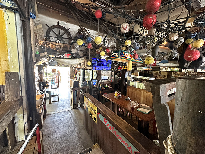 Step inside and prepare for sensory overload! Le Tub's interior is a nautical hoarder's dream, with every nook telling a salty tale.