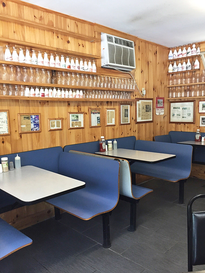 Step into a Norman Rockwell painting come to life. Wood-paneled walls adorned with milk bottles and memories &ndash; Harmon's interior is a feast for nostalgic souls.