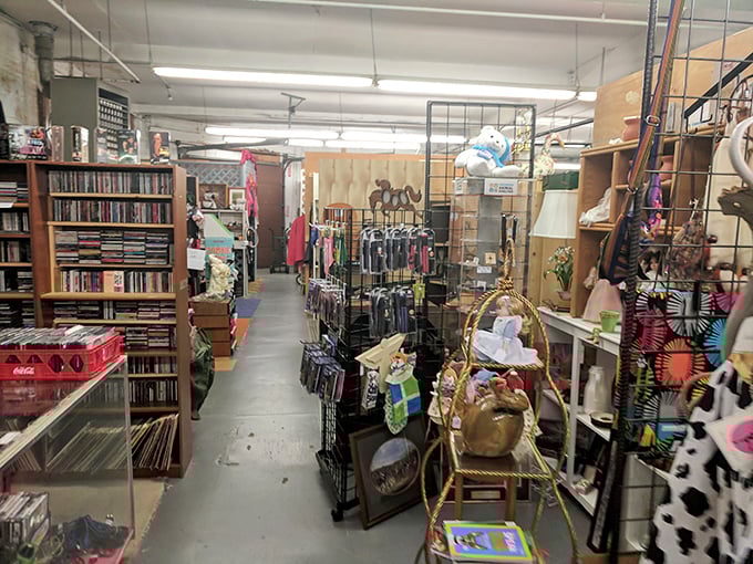 Aisle after aisle of possibility! Bart's interior is a labyrinth of curiosities, where each booth tells a different story. Who knows what gems you'll unearth?