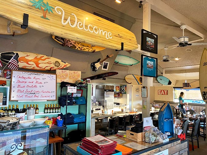 Step inside and let the tropical vibes wash over you. It's like a beach vacation for your taste buds, minus the sand in your shorts.