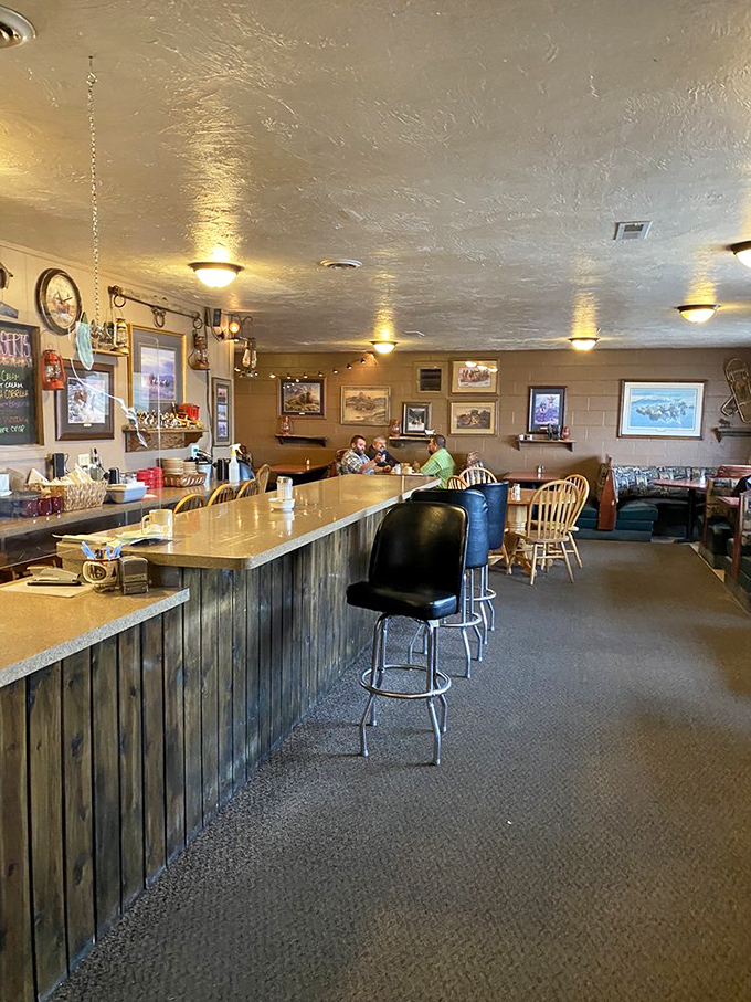 Cozy booths, warm lighting, and local art create an atmosphere that's part time machine, part comfort food haven. Grab a seat and settle in for some serious nostalgia.