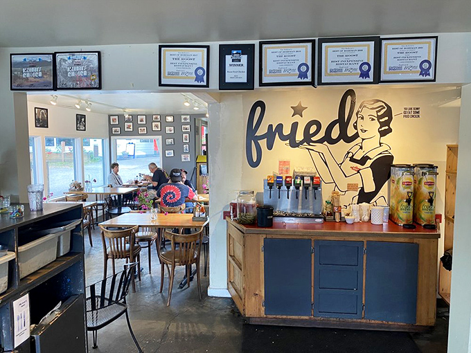 Step inside and let the aroma of Southern comfort embrace you like a warm, crispy hug.