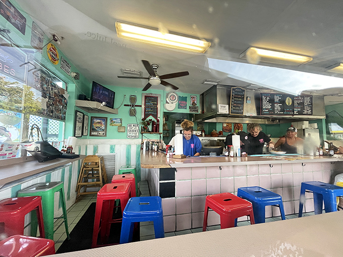 Step inside and feel the buzz! Tarks' interior is a colorful feast for the eyes, matching the vibrant flavors you're about to experience.