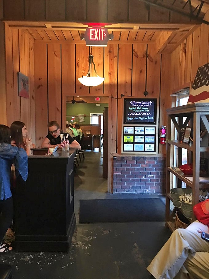 Step inside and feel the warmth wash over you. It's like walking into your cool uncle's cabin, if your uncle was a steak-grilling wizard.