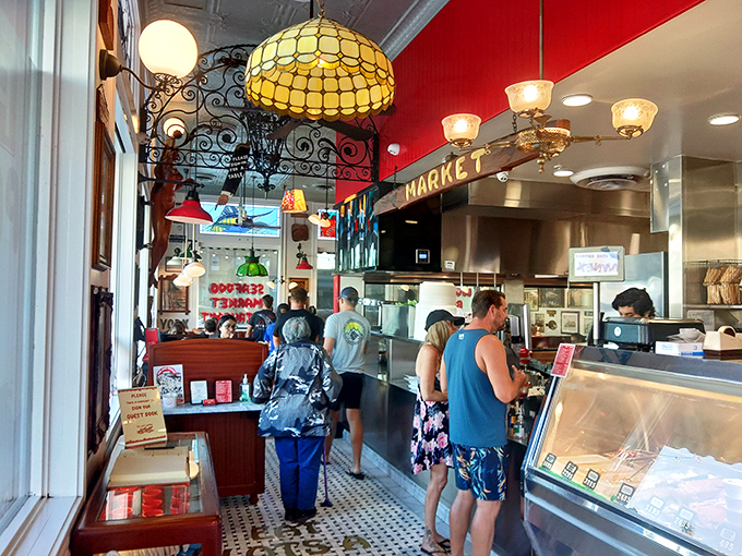 Step into a maritime wonderland! The Crab Cooker's interior is a treasure trove of nautical knick-knacks that would make Poseidon feel right at home.