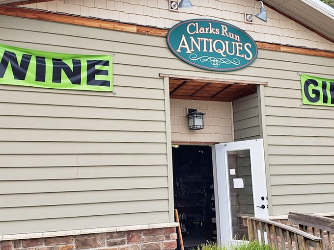 "Wine" not explore? This inviting entrance is your portal to a world of antiques, gifts, and Illinois vino. Time to embark on a quirky adventure!