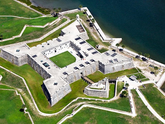 From up here, it's like someone dropped a stone starfish into the Floridian coastline. Talk about beach-front property with a view!