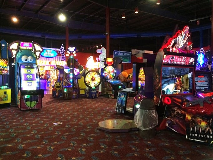 Step into a neon wonderland where bleeps and bloops reign supreme. This arcade is like Vegas for the Pac-Man generation &ndash; minus the risk of losing your life savings.