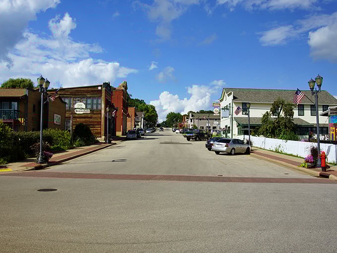 Main Street magic: Where every storefront tells a story. This slice of Americana is so picturesque, you half expect Andy Griffith to stroll by whistling his famous tune.