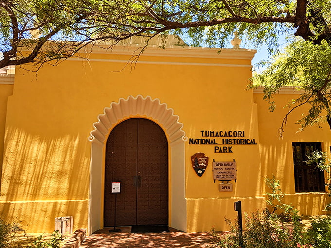 Sunshine yellow and inviting, this entrance is like a warm Arizona hug. It's as if the building is saying, "Come on in, the history's fine!"