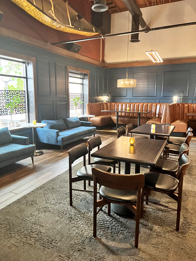 Step inside and feel the cozy embrace of leather booths and warm wood tones. It's like your favorite sweater, but with better lighting and tastier food.