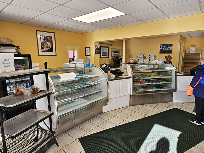 Step inside and prepare for sensory overload. This yellow-walled wonderland is where diet plans come to die and happiness is born.