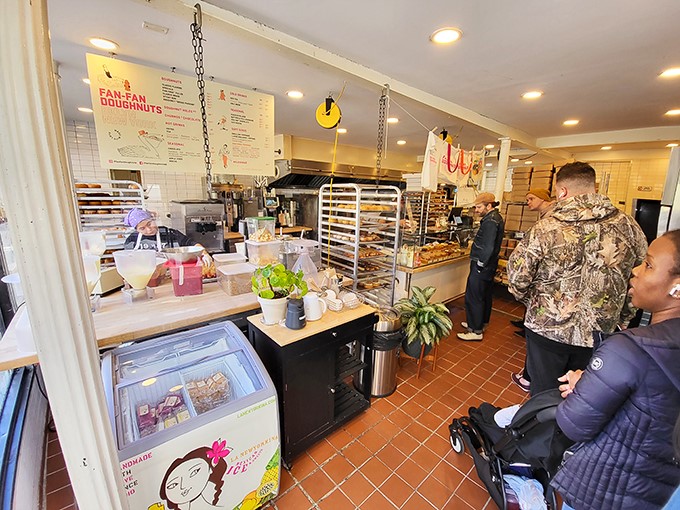 Welcome to the Willy Wonka factory of donuts! Fan-Fan's interior is where dreams and calories collide in the most delicious way possible.