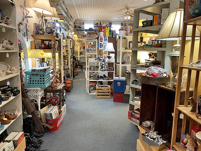 Treasure hunters, prepare for sensory overload! This aisle is a labyrinth of memories, where every turn reveals a new surprise from decades past.