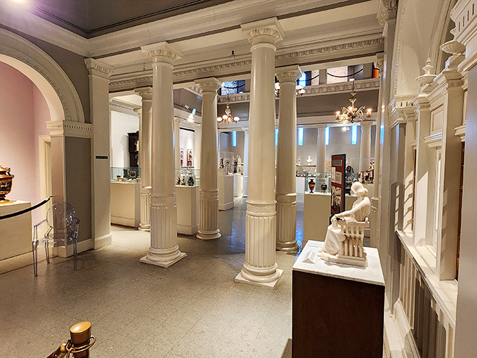Step into a world where columns reign supreme and every corner whispers tales of bygone elegance. It's like walking through a life-sized dollhouse for history buffs!