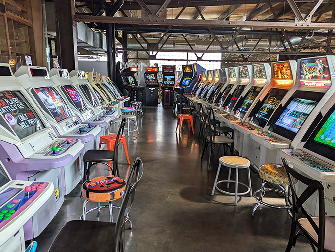 Step inside and feel the electricity in the air. It's not just the games buzzing; it's the collective excitement of gamers reliving their glory days.