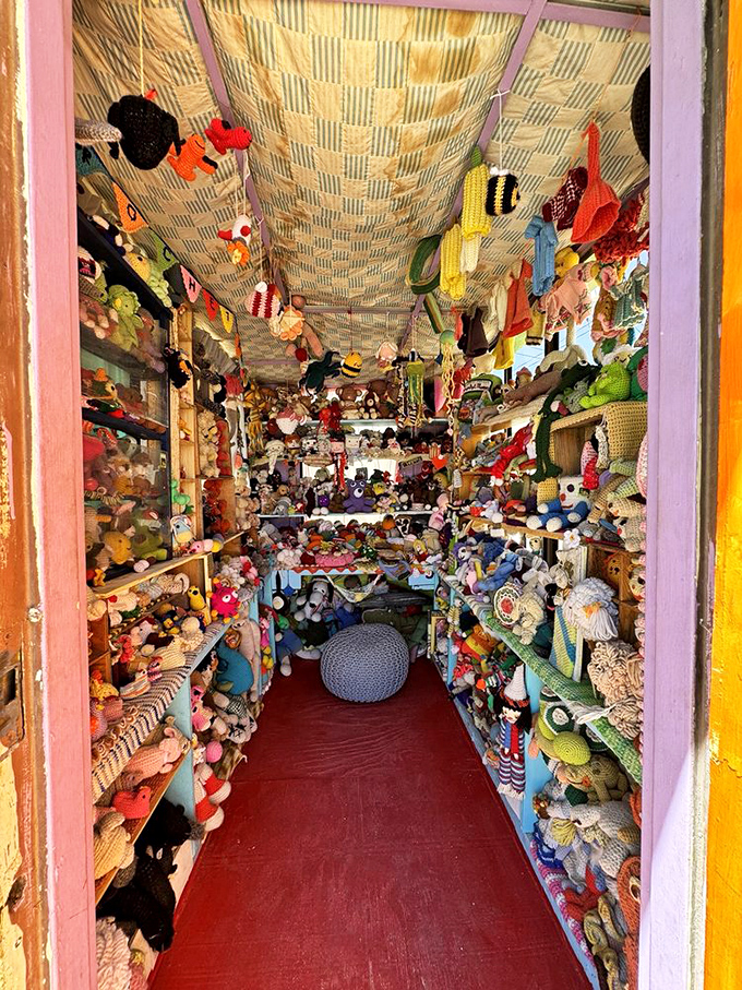 Step inside and prepare for a sensory overload! This tiny space is packed with more colorful characters than a Pixar movie&mdash;all lovingly crafted from yarn.